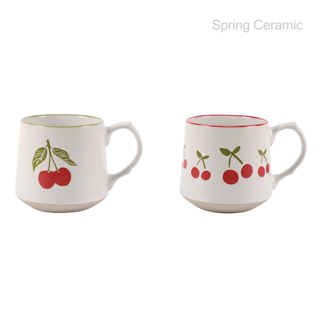 Speckled Cherry Ceramic Mugs with Rim Accents – SPRING CERAMIC